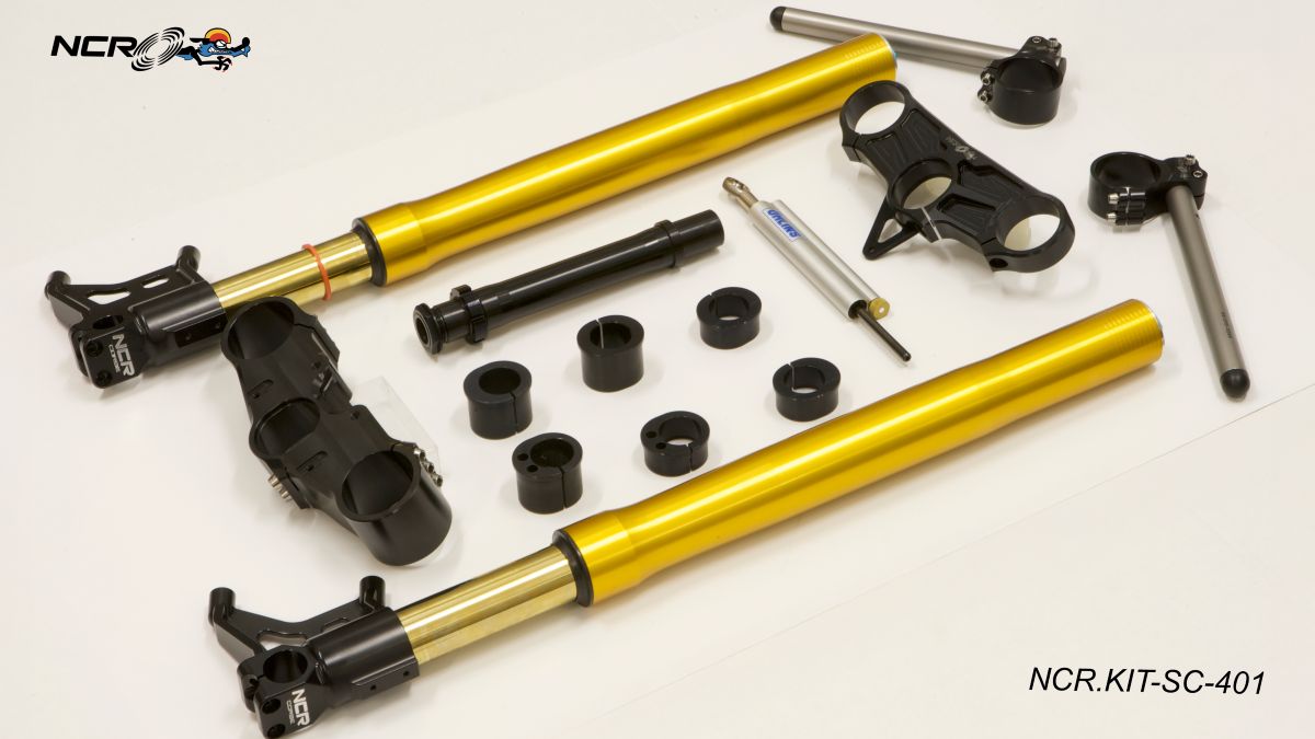 NCR Corse Complete Front End Kit – Öhlins 43mm Forks, Triple Clamps ...