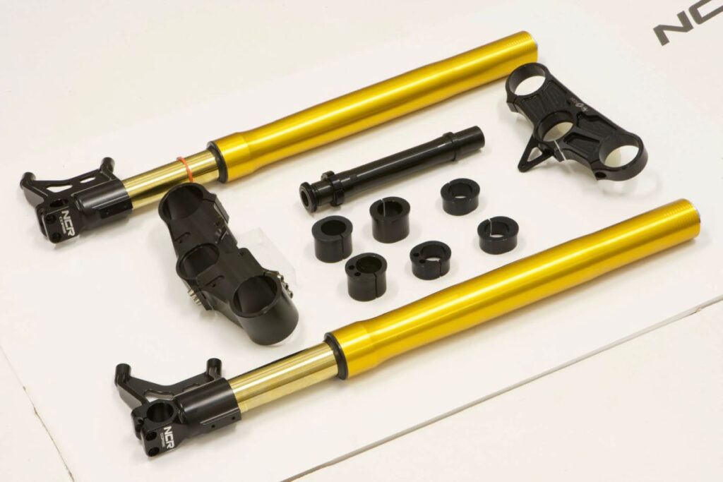 NCR Corse Front End Kit – Öhlins 43mm Forks, Triple Clamps & Adjustable ...